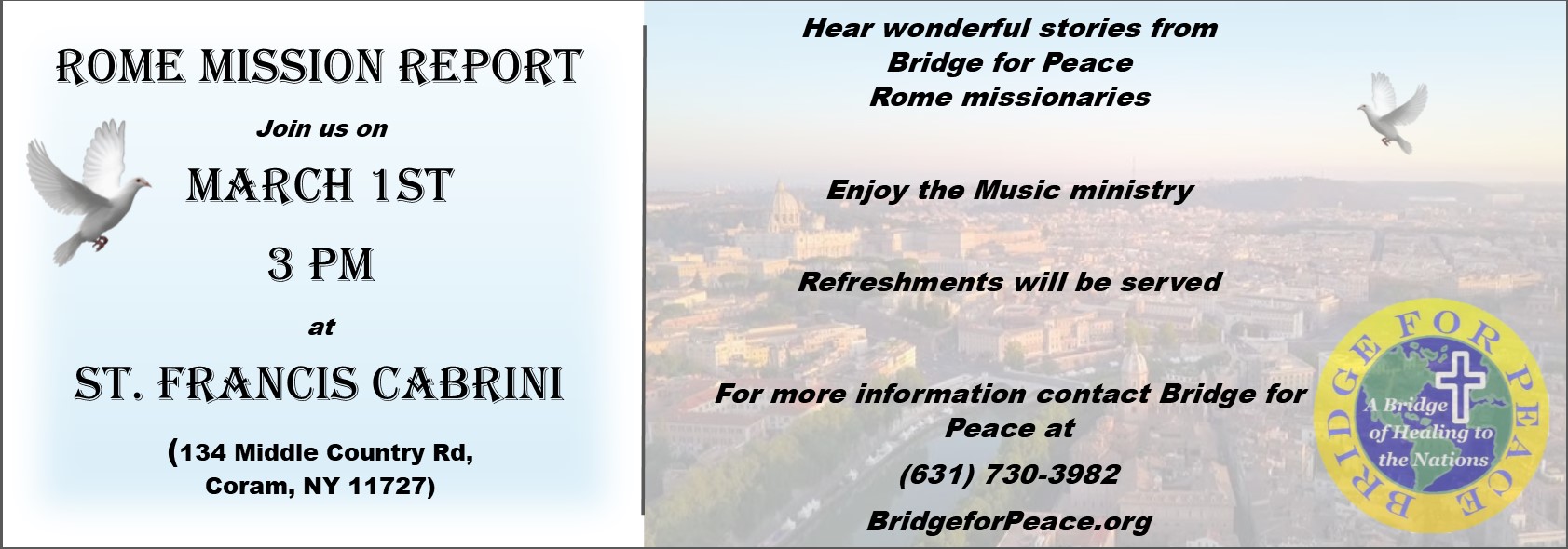 B4P Rome mission report slider – Bridge for Peace